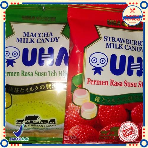 Jual permen UHA dengan rasa maccha milk candy dan strawberry milk candy 42g - matcha - Jakarta ...