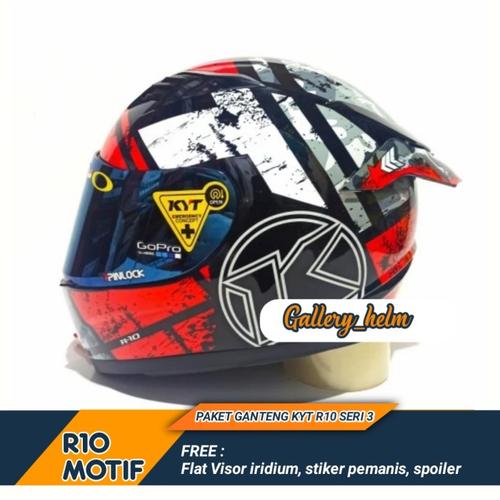 Jual Helm Kyt R10 Paket Ganteng #3 Red Helm Full Face | KYT ORIGINAL ...