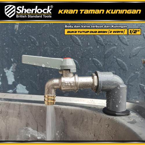 Jual Kran Air / Kran 2 Ways Tembok Sherlock uk. 1/2 inch bahan Kuningan ...