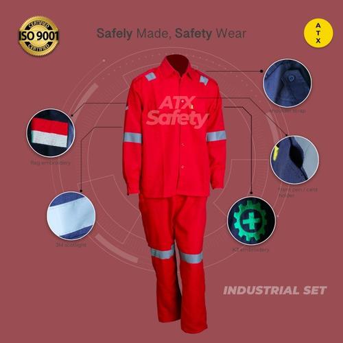 Jual Wearpack safety Setelan Kerja baju + celana merk ATX Merah - M ...