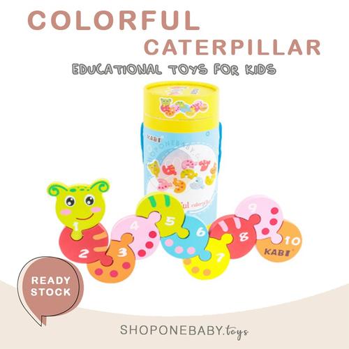 Jual 10 Colorful Set Caterpillar Wooden Puzzle Mainan Anak Kayu Ulat ...