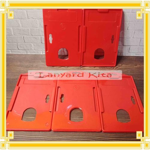 Jual Id Card Holder / Tempat Id Card / Name Tag - PVC - Merah - Kab ...