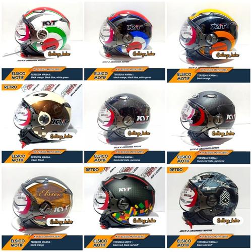 Jual Helm Kyt Retro | Helm Kyt Elsico Motif - seri 3 gloosy, L - Kota ...