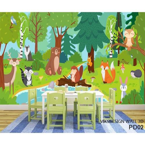 Jual PUSAT CETAK Dekorasi Dinding Sekolah Anak Paud TK Kecil Murals 3d ...