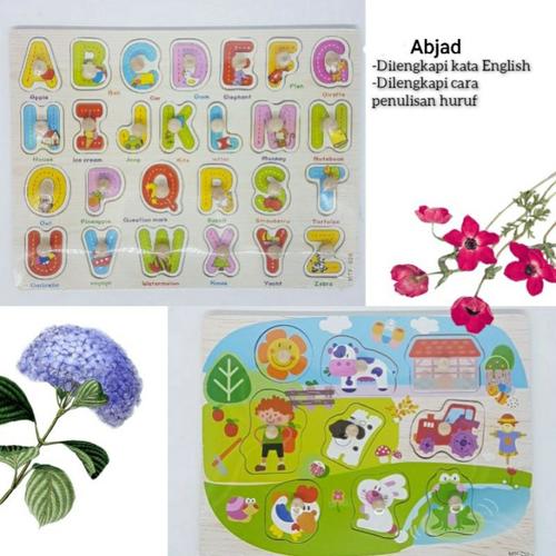 Jual Mainan Edukasi Anak Puzzle Abjad ABC Kayu Bagus Murah - Angka Kayu ...