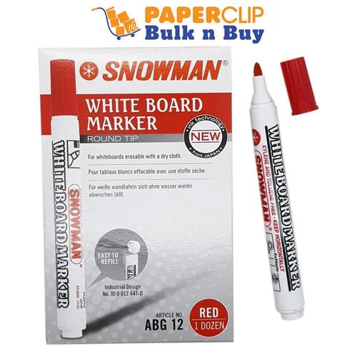 Jual MARKER SNOWMAN WHITE BOARD ABG12 RED - Jakarta Utara - PAPERCLIP ...