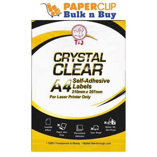 Jual LABEL T&J A4 CRYSTAL CLEAR - Jakarta Utara - PAPERCLIP Business to Business | Tokopedia