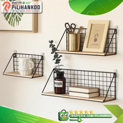 Jual SET PAPAN Rak Dinding Besi Tebal & Papan Kayu Serbaguna - SET 25 ...