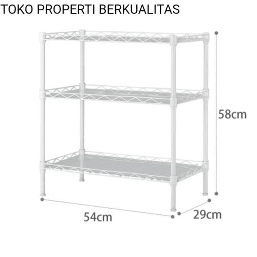 Jual krisbow rak besi 3 tingkat_household wire shelving 3 tier white ...