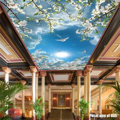 Jual Custom wallpaper plafon Awan 3D, wallpaper plafon langit Awan 3D ...