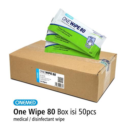 Jual One Wipe 80 Box isi 50 pcs Tissue Desinfektan OneMed - Kota ...