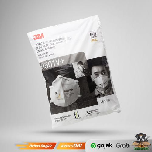 Jual Masker 3M 9501V+ KN95 Respirator Ventilator Filter Valve 5PLY ...