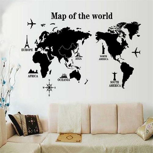 Jual Stiker Dinding Wallpaper Peta Dunia Dekorasi Dinding World Map ...