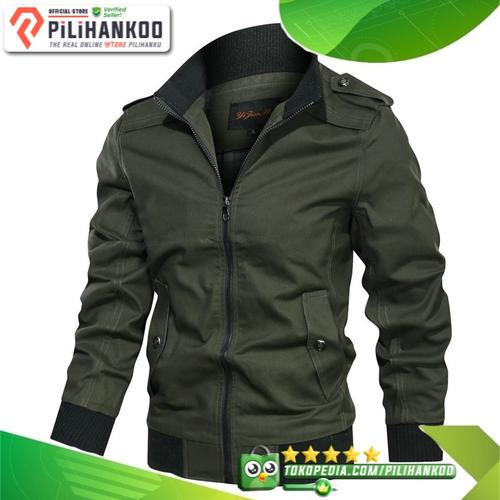 Jual NEW JAKET BOMBER YOUNG MILITARY ARMY - Hijau army, L - Kab ...