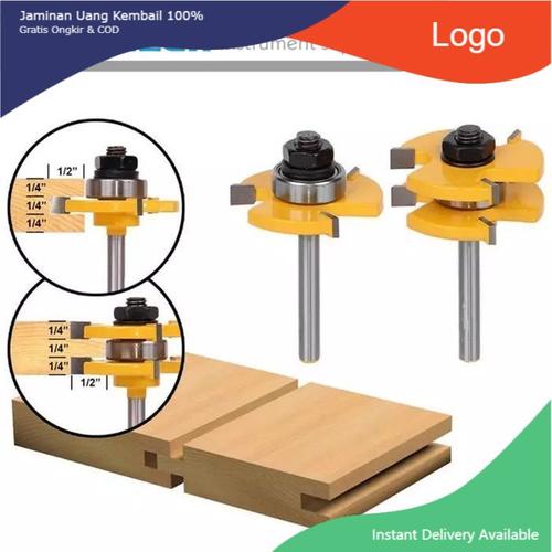 Jual mata router set 2 pcs tongue & groove utk samvungan lantai kayu ...