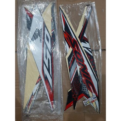 Jual STIKER STRIPING LES BODY MOTOR HONDA SONIC HITAM LES MERAH PUTIH ...