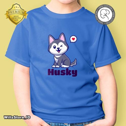 Jual Kaos Anak Cute Husky Dog - Dog Lover v3 - Hitam, 7-8 tahun - Kab ...