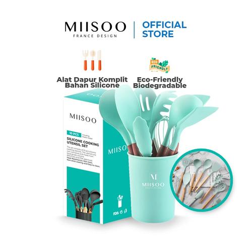 Promo MIISOO 12 in 1 Set Alat Masak Sutil Sodet Silicone Spatula ...