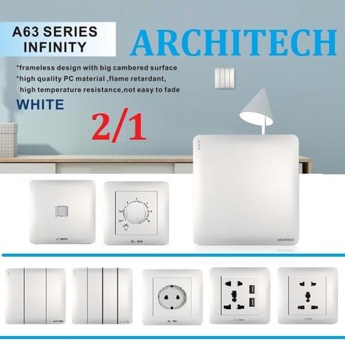 Jual SAKLAR ARCHITECH INFINITY WHITE A63 / 2.1 NEW ARCHITECH SAKELAR ...