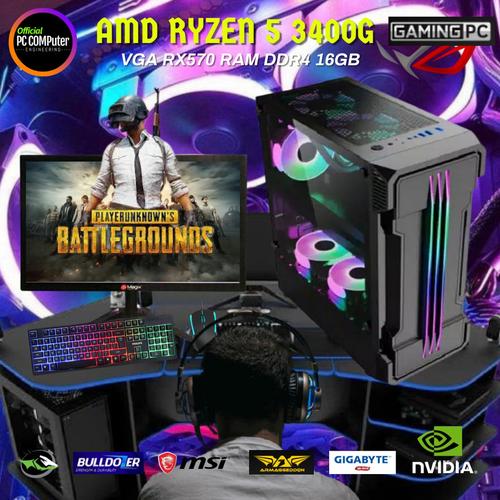 Jual Pc Gaming Fullset AMD RYZEN 5 3400G SSD 120GB VGA RX550 4GB E89 ...