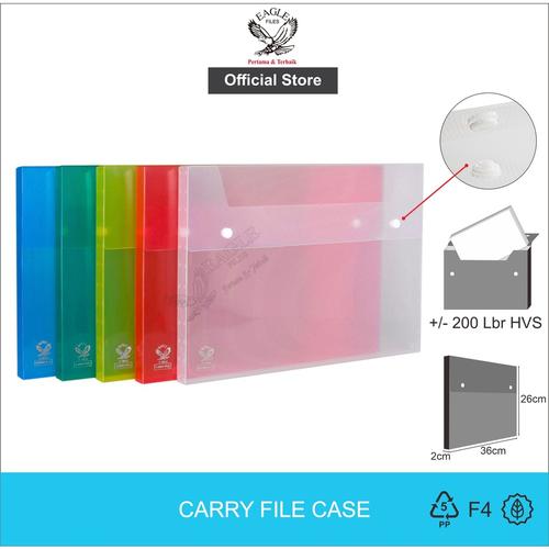 Jual EAGLE Carry File Box Transparan F4 (Folio) Tebal 2 Cm 2 Kancing ...