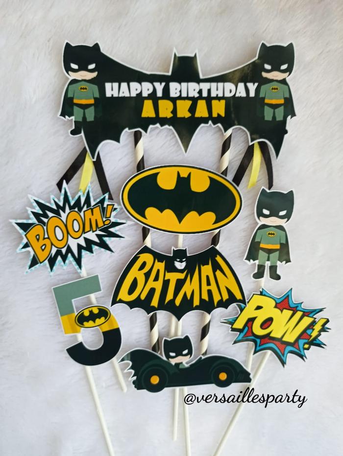 Jual Cake Topper Batman Cartoon/ Topper Batman Kartun / Hiasan Kue ...