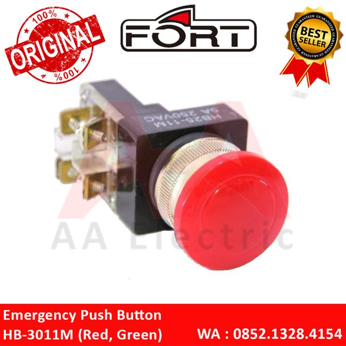 Jual Emergency Push Button HB-3011M / HB3011M warna Merah & Hijau Fort ...