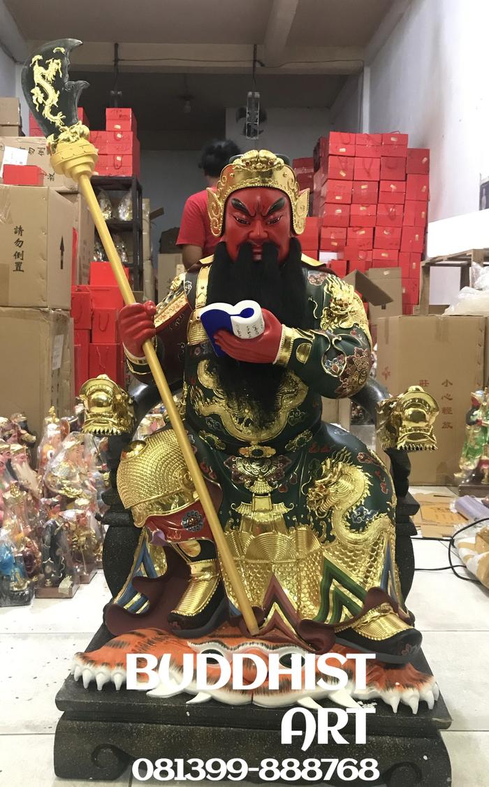 Jual Patung Dewa Kwan Kong / kwan kung/kwankong duduk kayu 36 inch ...