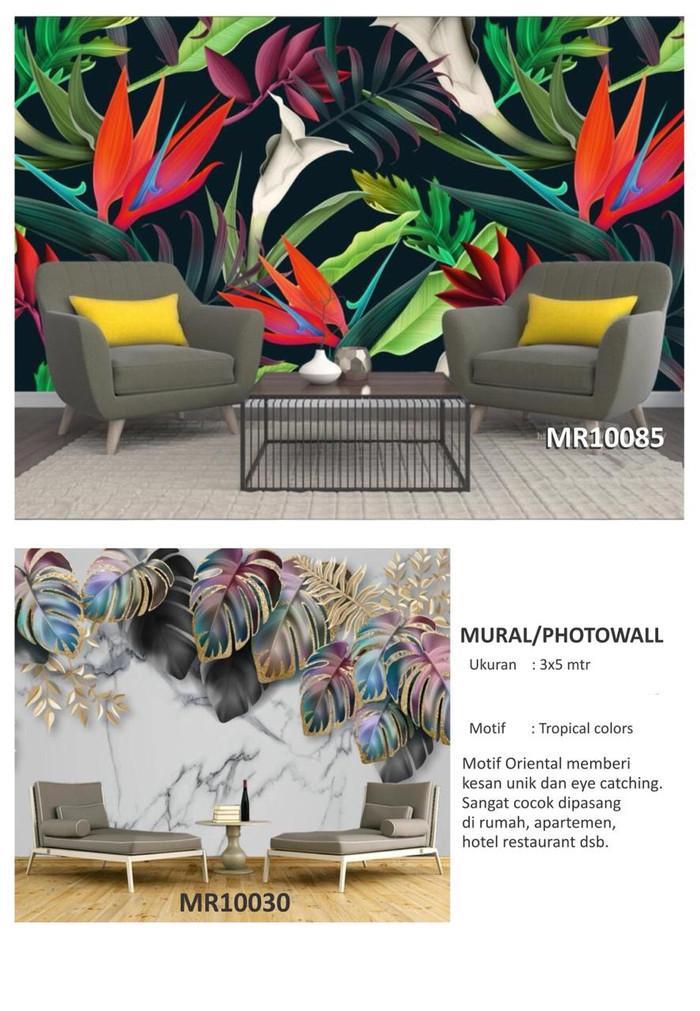 Jual PHOTOWALL MURAL 3D WALLPAPER MURAL BUNGA DAUN TROPICAL RAINBOW ...