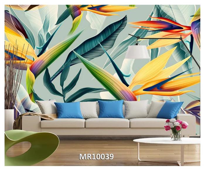 Jual PHOTOWALL MURAL DINDING 3D WALLPAPER MURAL TROPOCAL HIJAU KUNING ...
