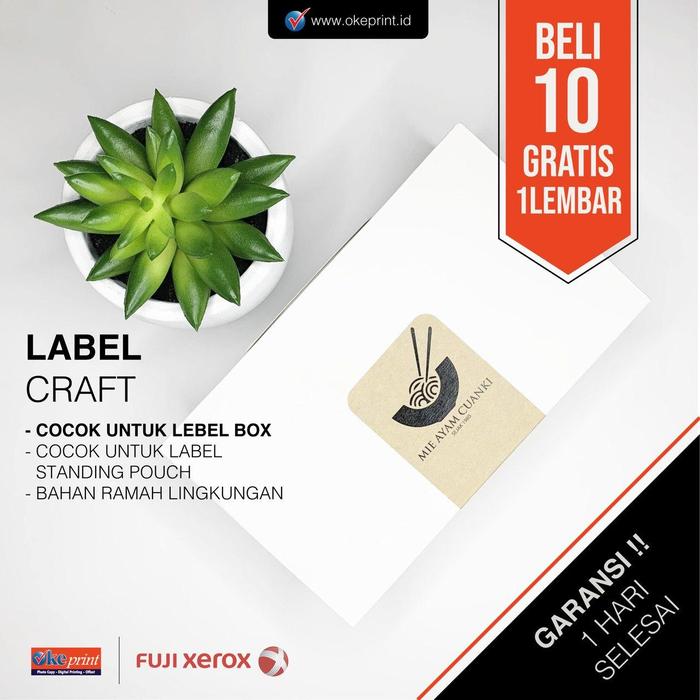 Jual Cetak Stiker Label Craft A3+ CUT / Cetak Label Kemasan - Kota ...