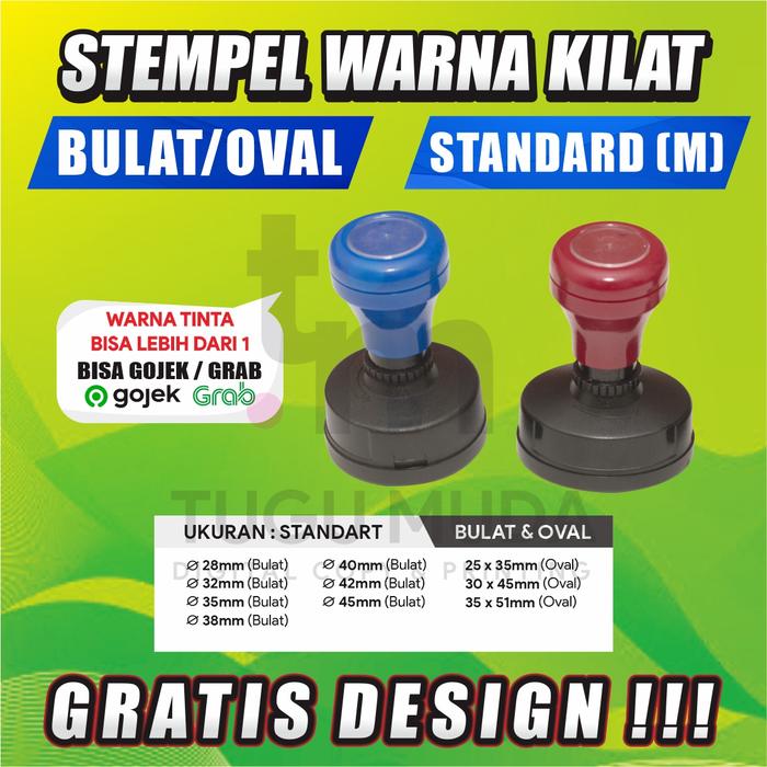 Jual STEMPEL FLASH / STAMP WARNA CUSTOM - GRATIS DESIGN - BULAT-OVAL (M ...