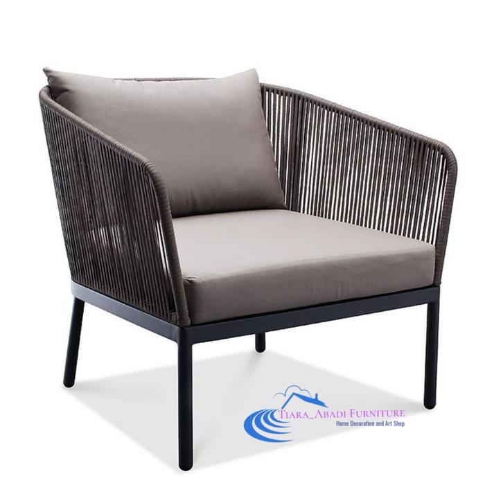 Jual kursi cafe rajut kain lum minimalis besi alumunium custom ...