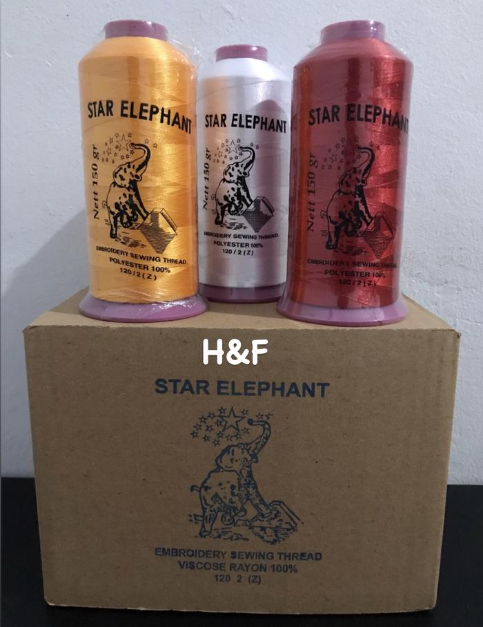 Jual BENANG BORDIR 100% POLYSTER STAR ELEPHANT BENANG JAHIT - Jakarta ...