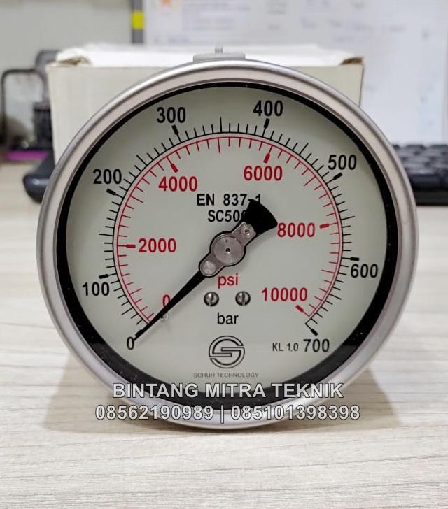 Jual PRESSURE GAUGE SCHUH SC500 LOWER BACK 4" x 1/2" x 700 BAR - Kota Bandung - BINTANG MITRA ...