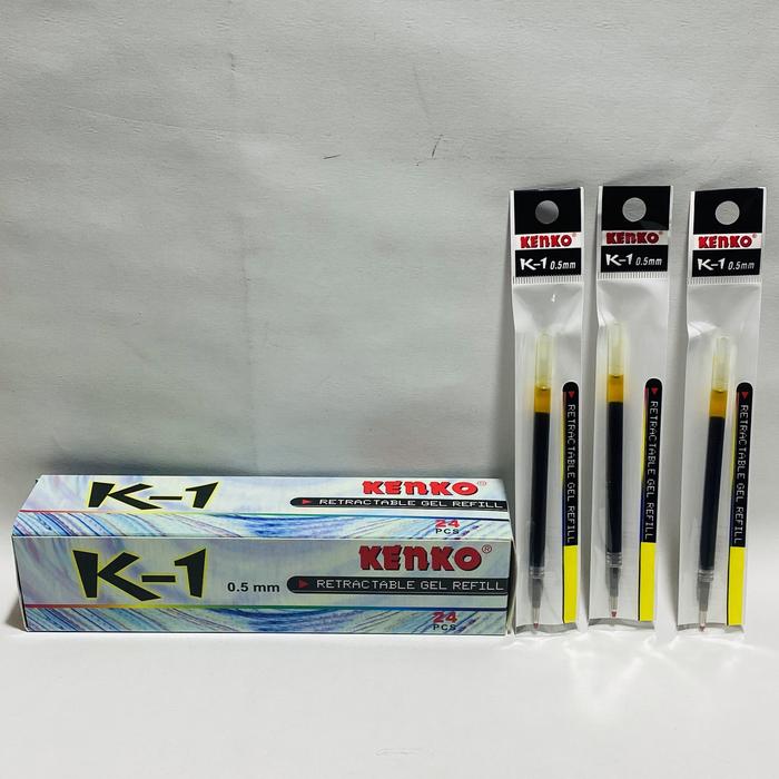 Jual REFILL GEL PEN K-1 KENKO 0,5 MM ( TINTA HITAM ) / 1 BOX ISI 24 PCS ...