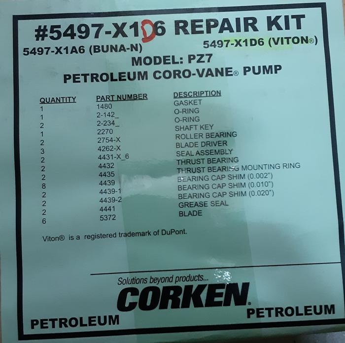 Jual Sparepart Corken Repair Kit Pompa PZ7 pump 5497-X1D6 Viton ...