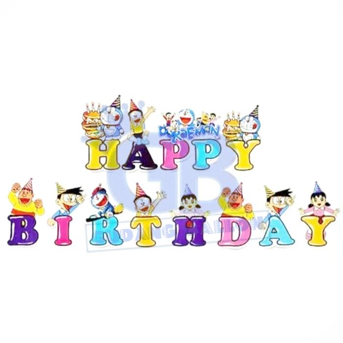 Jual Banner Karakter Laki Laki / Banner Happy Birthday / Bunting Flag ...