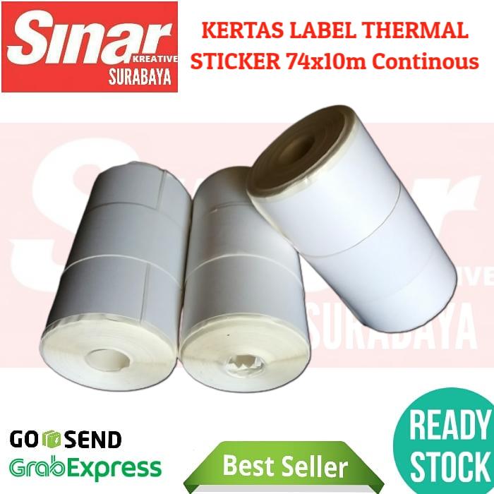 Promo KERTAS LABEL THERMAL STICKER SIZE 74x10 M CONTINOUS PAPER - Kab ...