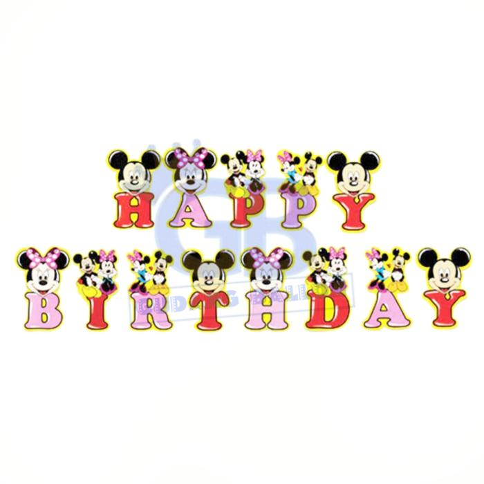 Jual Banner Karakter Laki Laki / Banner Happy Birthday / Bunting Flag ...