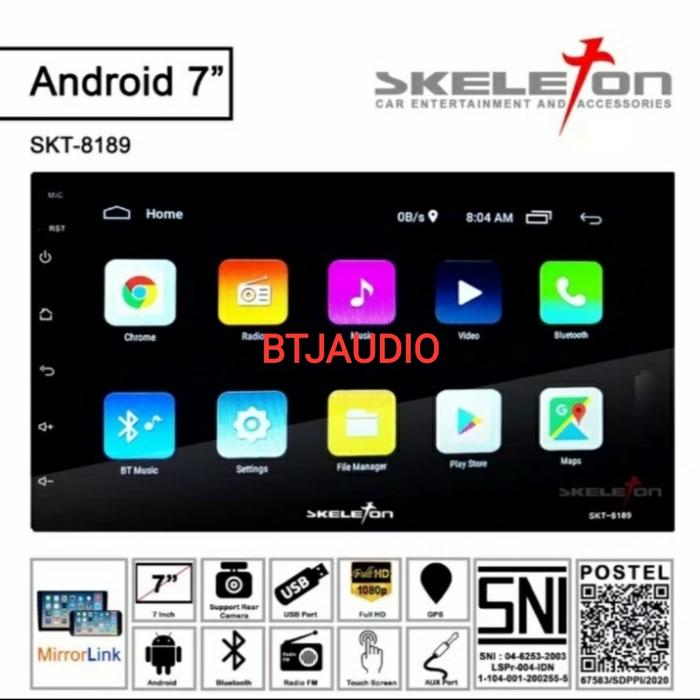 Jual HEAD UNIT TAPE MOBIL DOUBLE DIN ANDROID SKELETON LAYAR 7 INCH ...