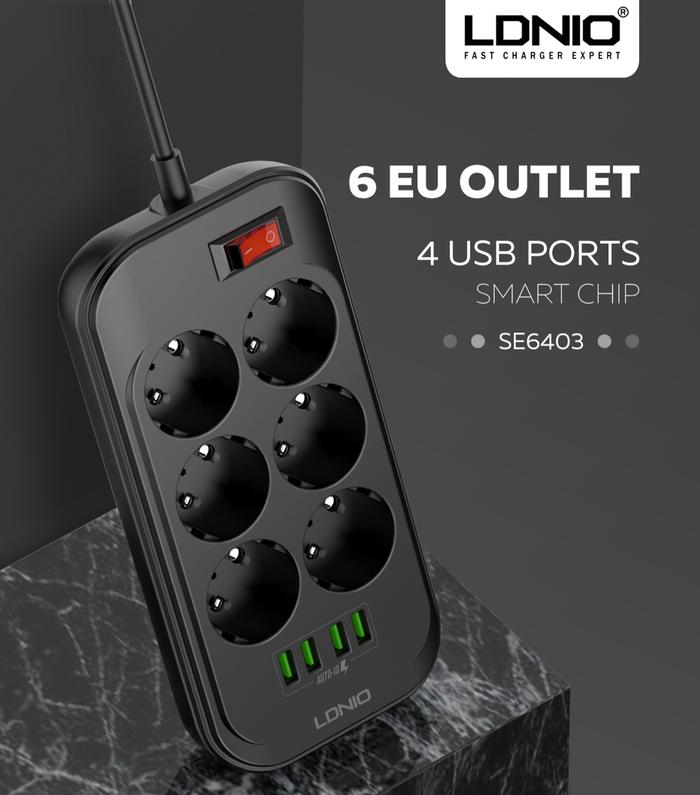 Jual LDNIO SE6403 Stop Kontak 4USB HandPhone Charger 6 Outlet Power Strip - Jakarta Barat ...