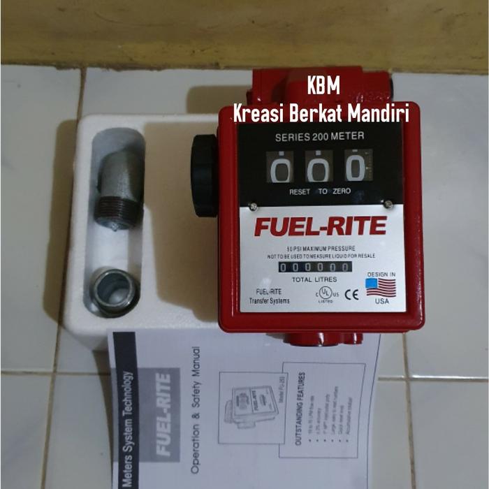 Jual FUEL-RITE 1 INCH 3 DIGIT SERIES 200 DN25 MM / FLOW METER SOLAR 1 ...