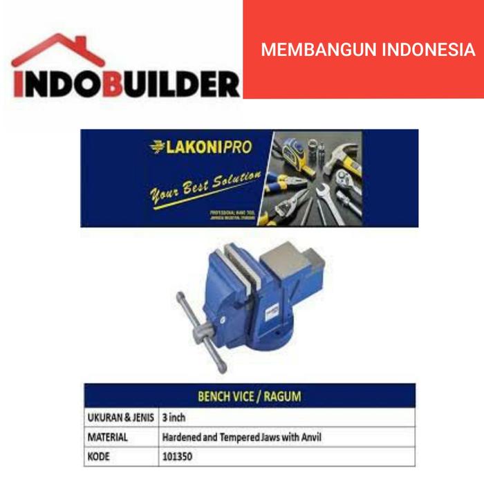 Jual LAKONI PRO RAGUM BESI 3 INCH 75 MM / BENCH VICE / CATOK PARON ...