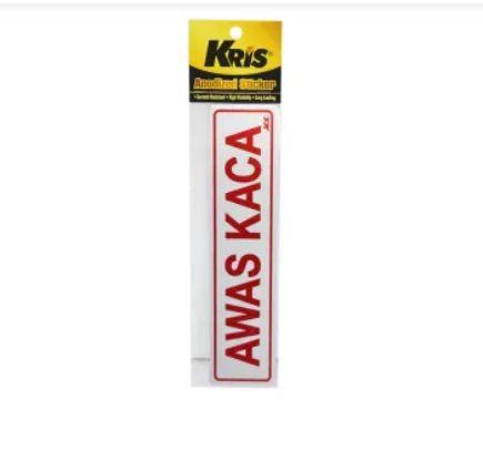 Jual KRIS STIKER AWAS KACA STICKER SIGN LABEL ANODIZED - Jakarta ...