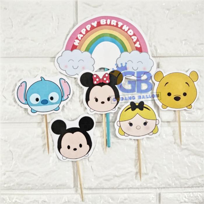 Jual Topper Cup Cake Tsum Tsum / Topper Cake Hiasan / Topper Happy ...