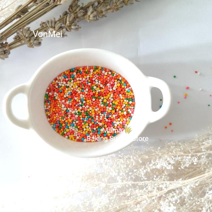 Jual Sprinkle Ball Rainbow Warna warni 100 gr Topping Cupcake Kue ...