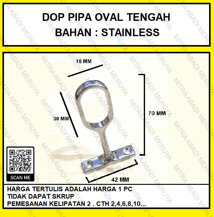 Jual Bracket Pipa Oval Dop Tiang Pipa Oval TENGAH Pipa Gantungan Baju ...