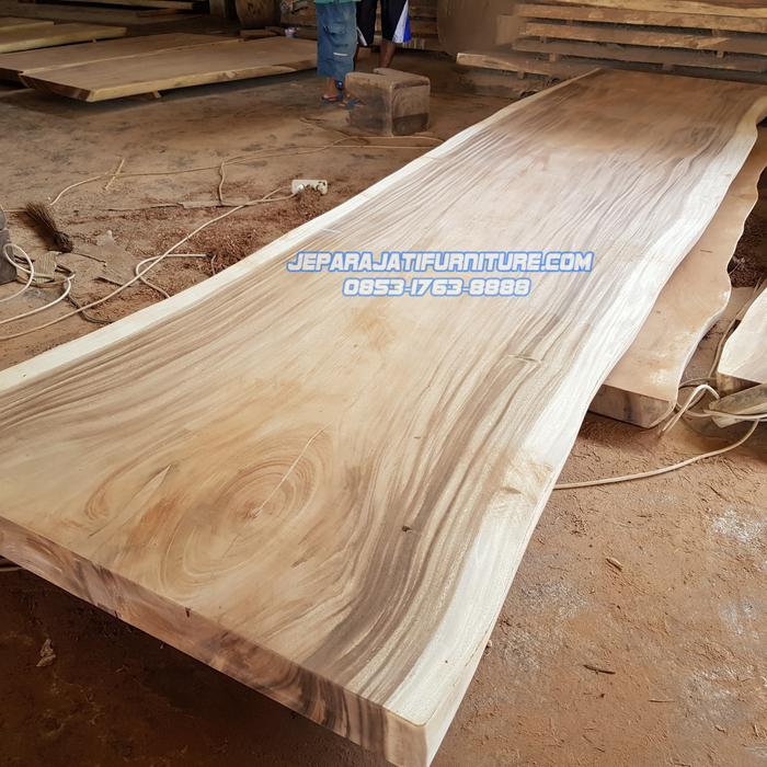 Jual top table kayu panjang 5 meter kayu solid trembesi , meja meting ...