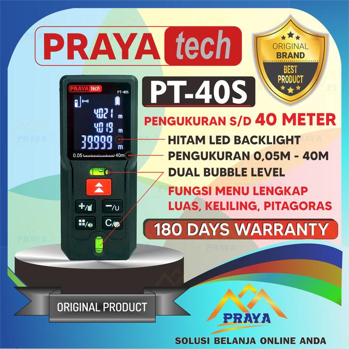 Jual 40m laser distance meter / meteran laser PRAYATECH 40 meter ...